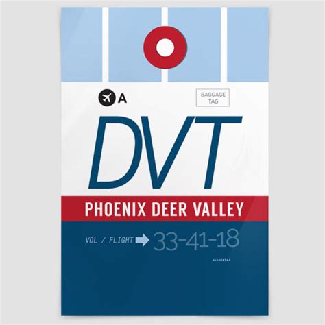 Poster Wall Art Print Dvt Phoenix Deer Valley Airport Arizona United States