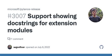 support showing docstrings for extension modules · issue 3007