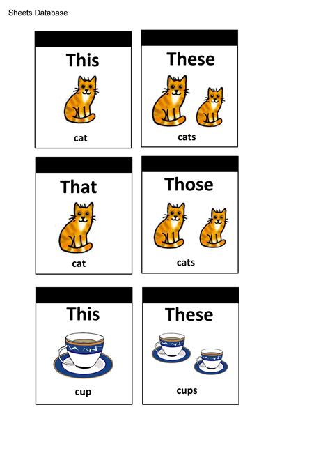 Demonstrative Pronouns Sheets