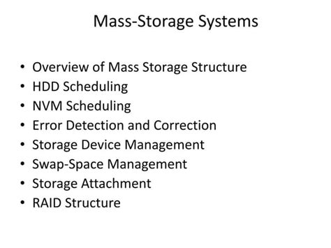 Mass Storage Systems Presentation Operating Systems Ppt Data