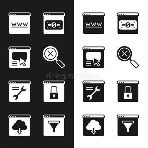 Set Ui Or Ux Design Browser Setting Window And Graph Chart Infographic Icon Vector Stock