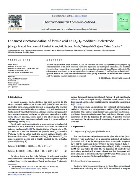Pdf Ta2o5 Modified Pt For Formic Acid Oxidation