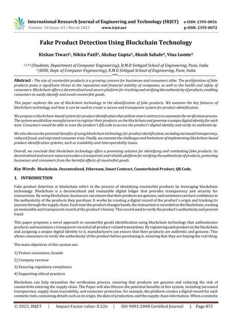 Fake Product Identification Using Blockchain Technology Pdf Desktop
