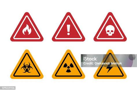 위험 경고 신호 방사선 생체 위험 독성 인화성 고전압 독성 경고 아이콘입니다 경계 표지에 대한 스톡 벡터 아트 및 기타 이미지 경계 표지 경고 기호 아이콘 Istock
