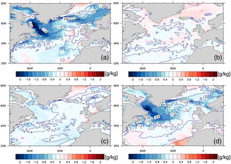 Mean Difference Of Sea Surface Salnity Psu In Color And Sea Surface