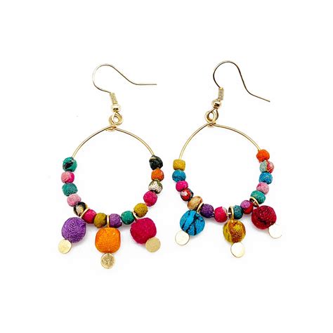 Small Aasha Earrings Small Hoop With Dangle Anju Jewelry