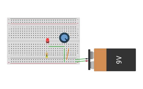 circuit design potansiyometre İle led kontrolü tinkercad