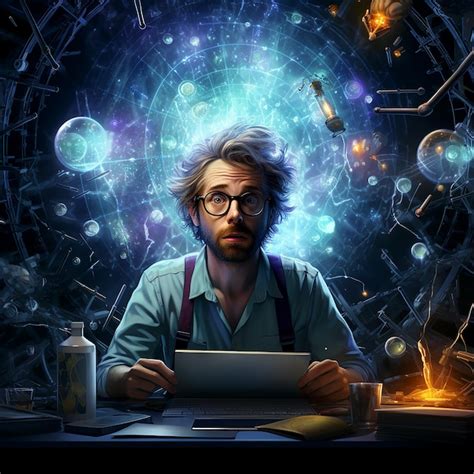 Premium Photo Focused Quantum Physicist Portrait