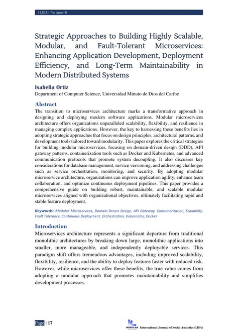 Pdf Strategic Approaches To Building Highly Scalable Modular And