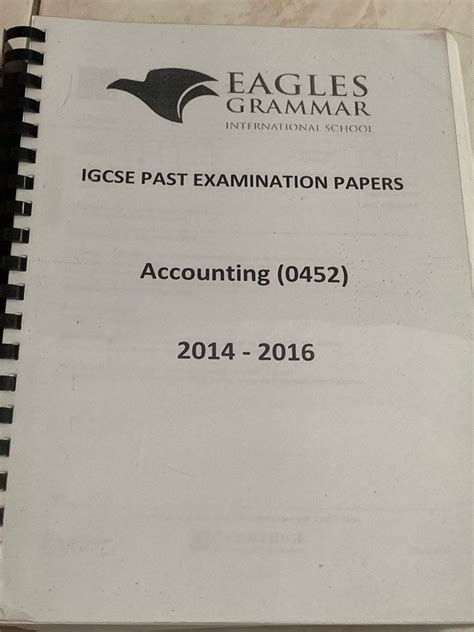 Igcse Past Year Papers Accounting 0452 2014 2016 Hobbies And Toys Books And Magazines Textbooks