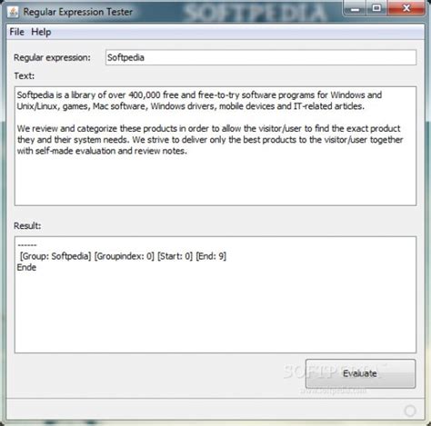 Regular Expression Tester 10 Download Review Screenshots