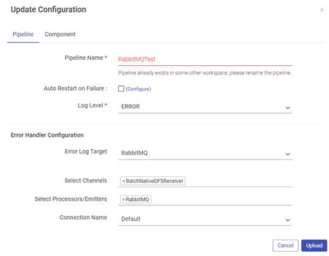 Update Pipeline Configuration Gathr