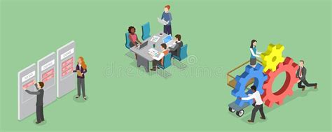 3d Isometric Flat Vector Illustration Of Project Management Stock