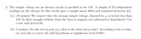 Solved The Output Voltage For An Electric Circuit Is Chegg