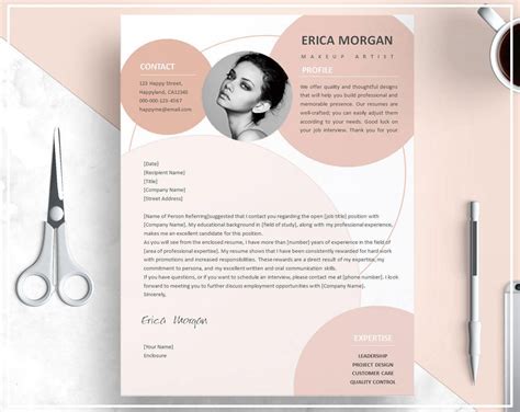 Nude Pink Resume Template Nude Pink CV Template Professional Resume Template Creative Resume