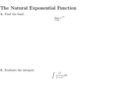 Solved The Natural Exponential Function Find The Limit Chegg