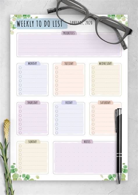 Printable Weekly Planner Templates Download Pdf