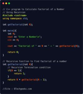Factorial Function C C Program To Find Factorial Of A Number
