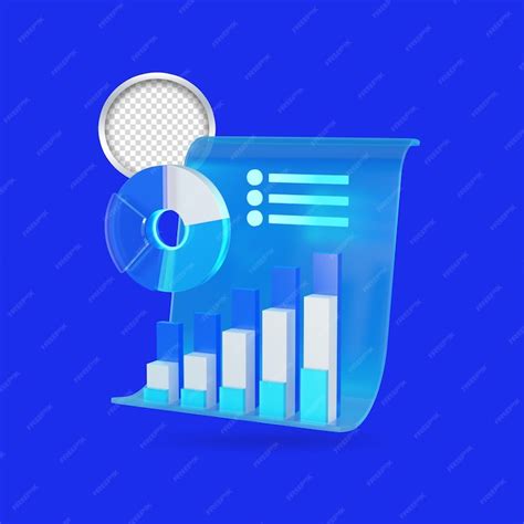 Premium Psd Data Analytics Chart 3d Icon And A Container With A Blue