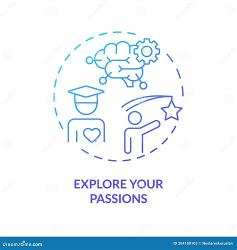 Thin Line Simple Gradient Explore Your Passions Icon Concept Stock Illustration Illustration