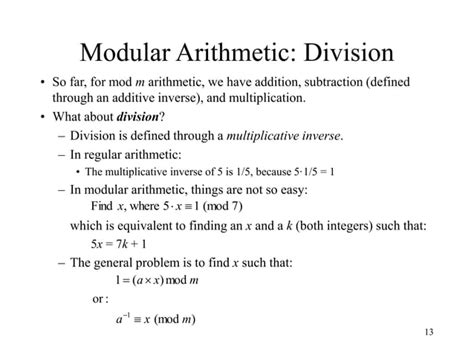 Modular Arithmetic And Congruence Of Integersppt Computing Technology And Computing
