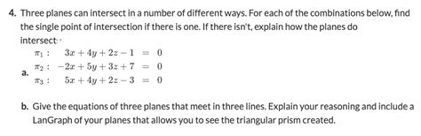 answered 4 three planes can intersect in a… bartleby