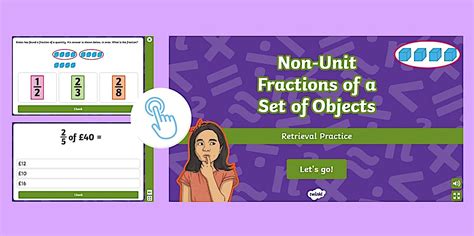 👉 retrieval practice non unit fractions of a set of objects maths