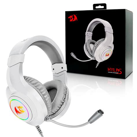Fone De Ouvido Headset Gamer Hylas RGB C Adap P2 USB Branco H260W RGB Redragon Infotech Comercial