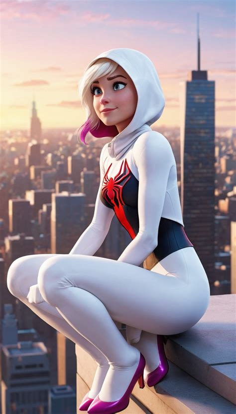 Spider Gwen On A Rooftop Stable Diffusion Online