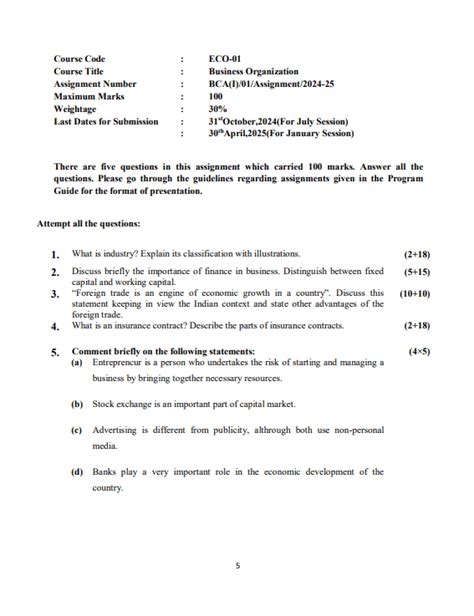 eco 01 solved assignment 2024 25