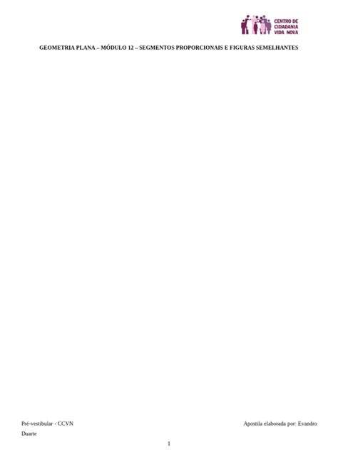Módulo 12 Semelhança Pdf Triângulo Geometria Elementar