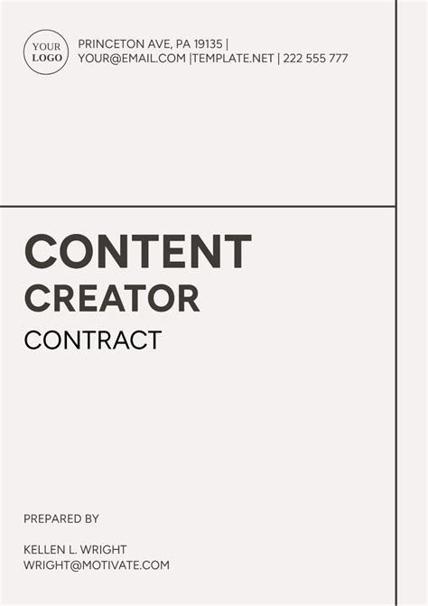 Content Creator Contract Template Edit Online And Download Example