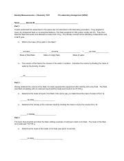 Density Measurements Pre Laboratory Assignment Pdf Density Measurements Chemistry