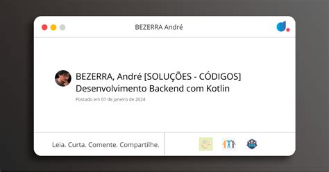 Bezerra André SoluÇÕes CÓdigos Desenvolvimento Backend Com Kotlin