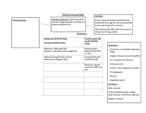 Concept Map Clinical Concept Map Medica Metoprolol 50 Mg Po Daily Lisinopril 10 Mg Po Daily