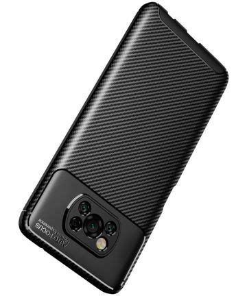 Xiaomi Poco X X Pro Hoesje TPU Carbon Fiber Back Cover Zwart GSMpunt Nl