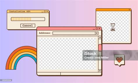 Vector Set Of 90s Old Desktop User Interface Dialog Nostalgic Retro