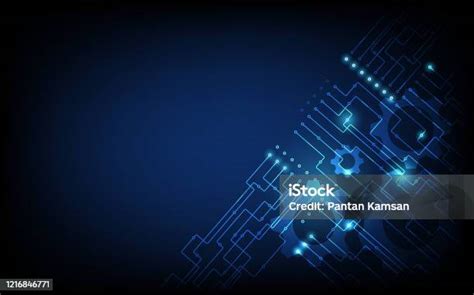 톱니바퀴 및 기어 휠 메커니즘 하이테크 디지털 기술개념 미래지향적인 디지털 혁신 배경 벡터 일러스트레이션 개념에 대한 스톡 벡터 아트 및 기타 이미지 Istock