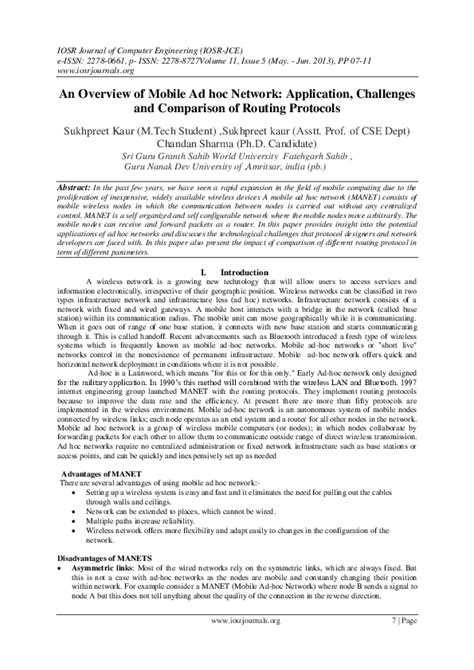 pdf an overview of mobile ad hoc network application challenges and