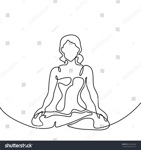 Continuous Line Drawing Woman Doing Exercise Stock Vector Royalty Free 682220482 Shutterstock