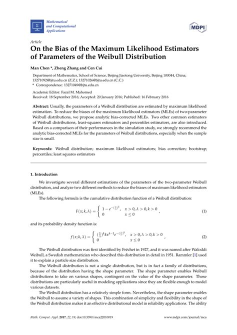 Pdf On The Bias Of The Maximum Likelihood Estimators Of Parameters Of