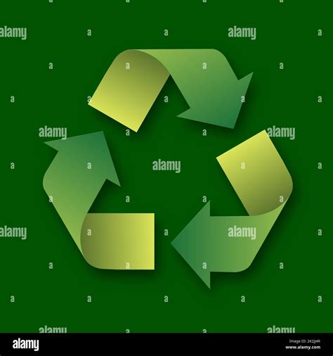 Recycling Symbol Three Folded Green Arrows That Form A Triangle On