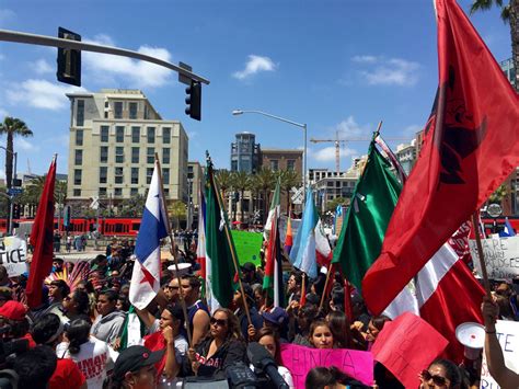 Leftist Thugs Protest Trump In San Diego Can You Find An American Flag