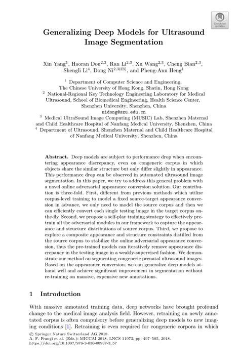Pdf Generalizing Deep Models For Ultrasound Image Segmentation 21st International Conference