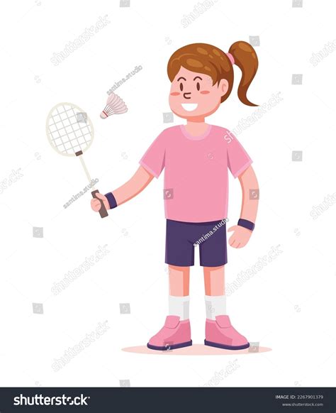People Holding Racket Athlete Play Badminton Stock Vector Royalty Free Shutterstock