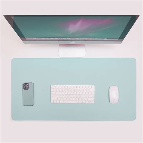 Solid Color Waterproof Pu Leather Laptop Mouse Mat Office Desktop