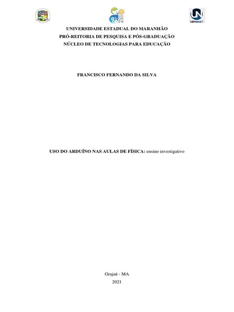 Uso Do Arduíno Nas Aulas De Físicaensino Investigativo Pdf