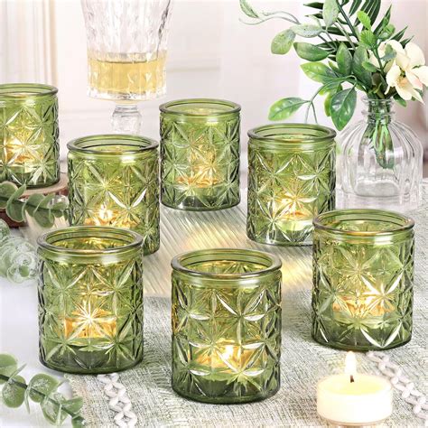 Green Votive Candle Holders Set Of 12 Vintage Green Candle