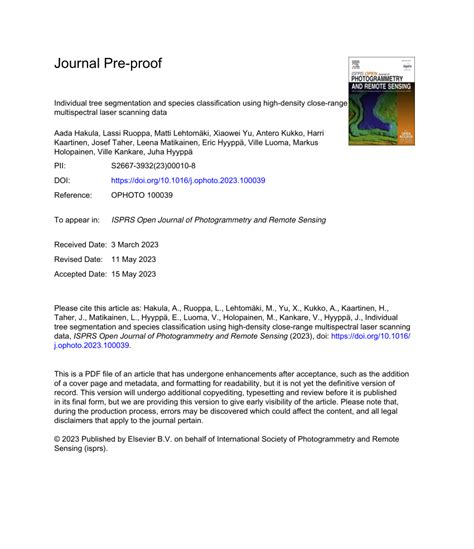 pdf individual tree segmentation and species classification using