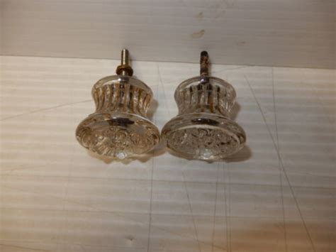 2 Antique Sandwich Glass Drawer Knobs Circa 1860 4716678479